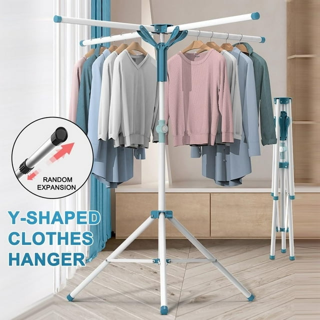 IFCOW Collapsible Steel Folding Tripod Clothes Drying Rack, Portable ...