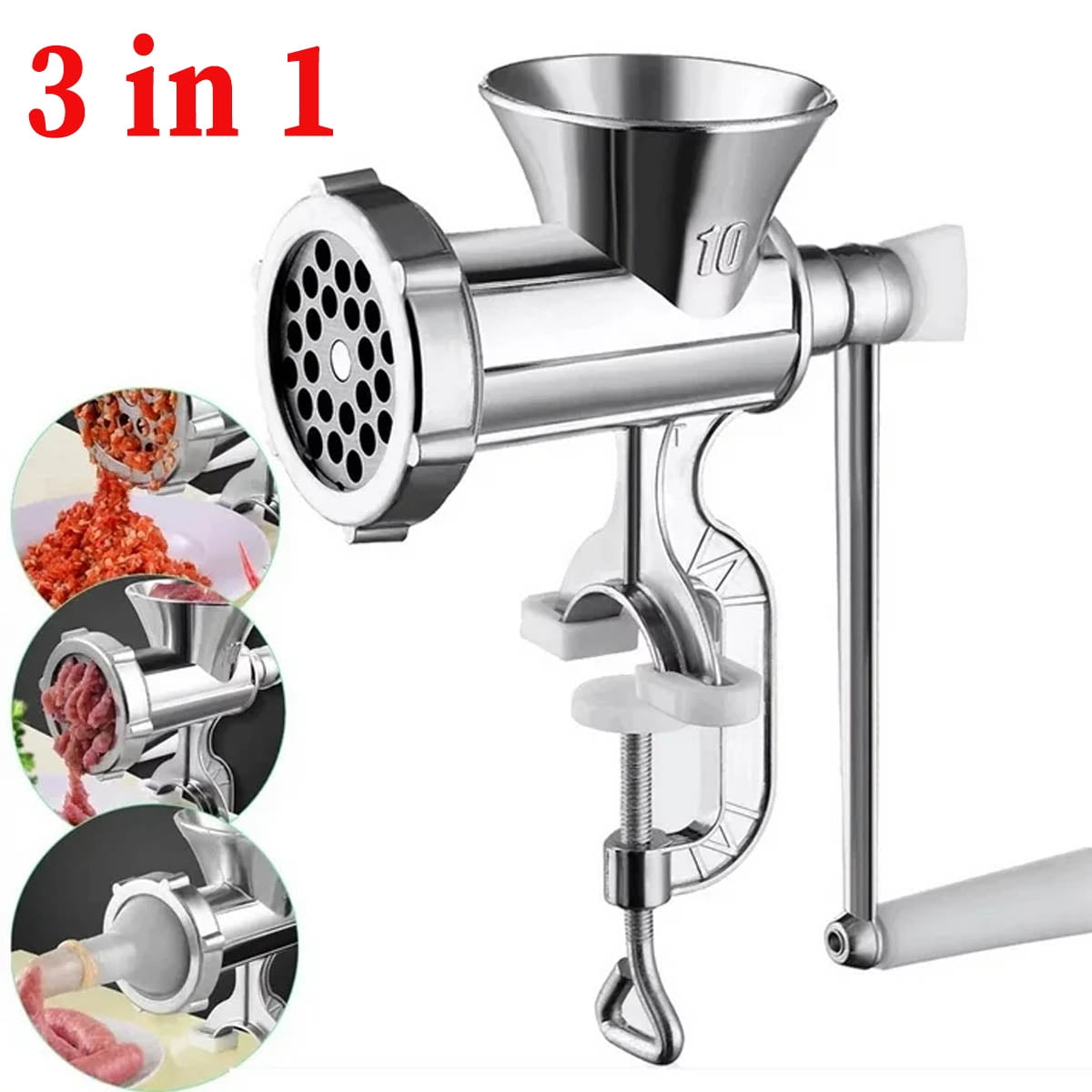 IFCOW Heavy Duty Manual Meat Grinder Hand Operated Mincer Food Kitchen ...