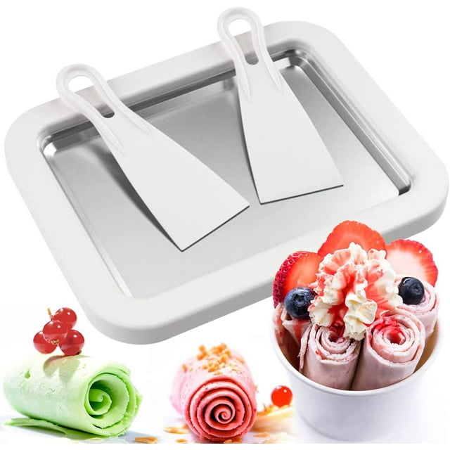 IFCOW Ice Cream Maker Pan Rolled Ice Cream Machine Cold Plate Rolled ...