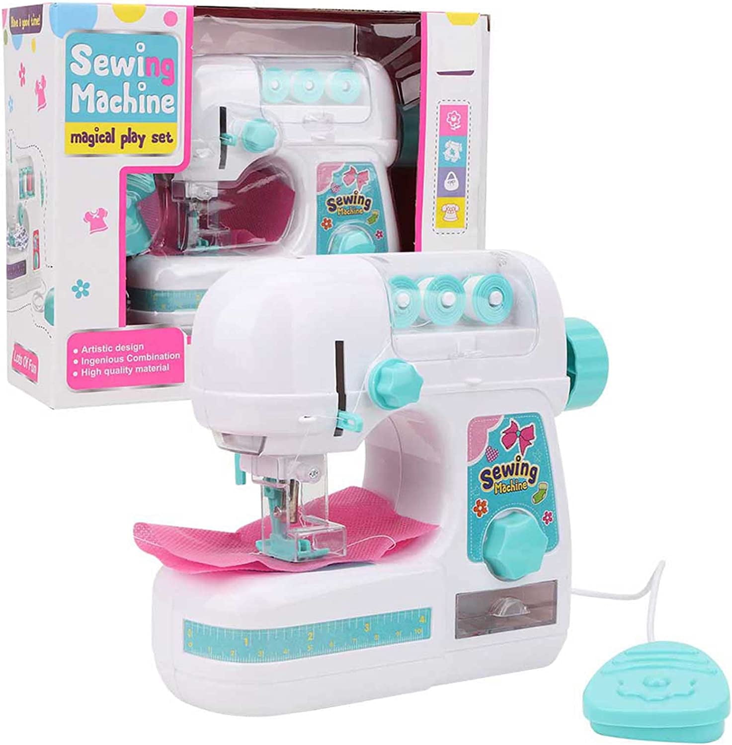 IFCOW Mini Children Sewing Machine Toy Pretend Play Electric Sewing ...