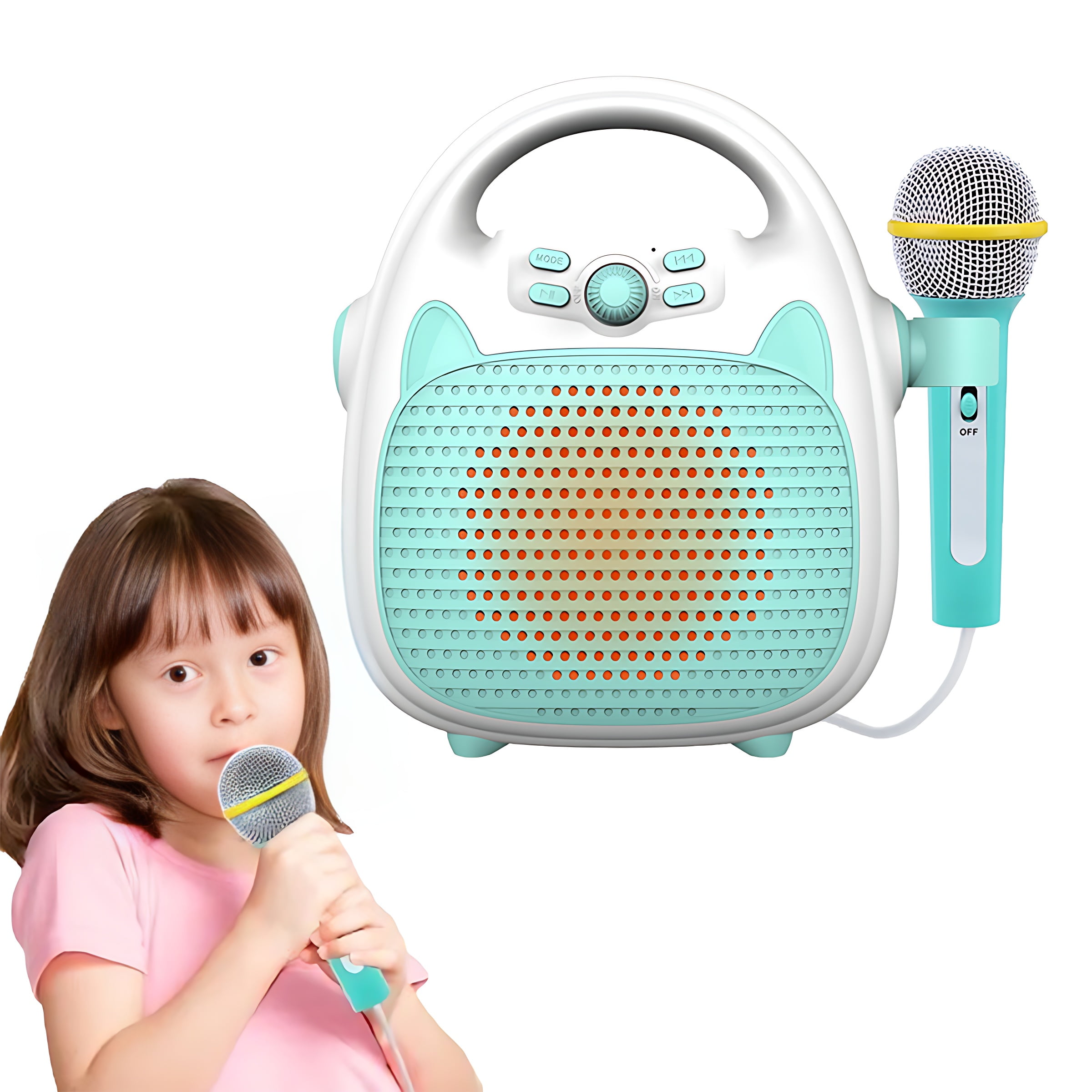 IFCOW Mini Karaoke Machine for Adults & Kids with Wired Microphone ...