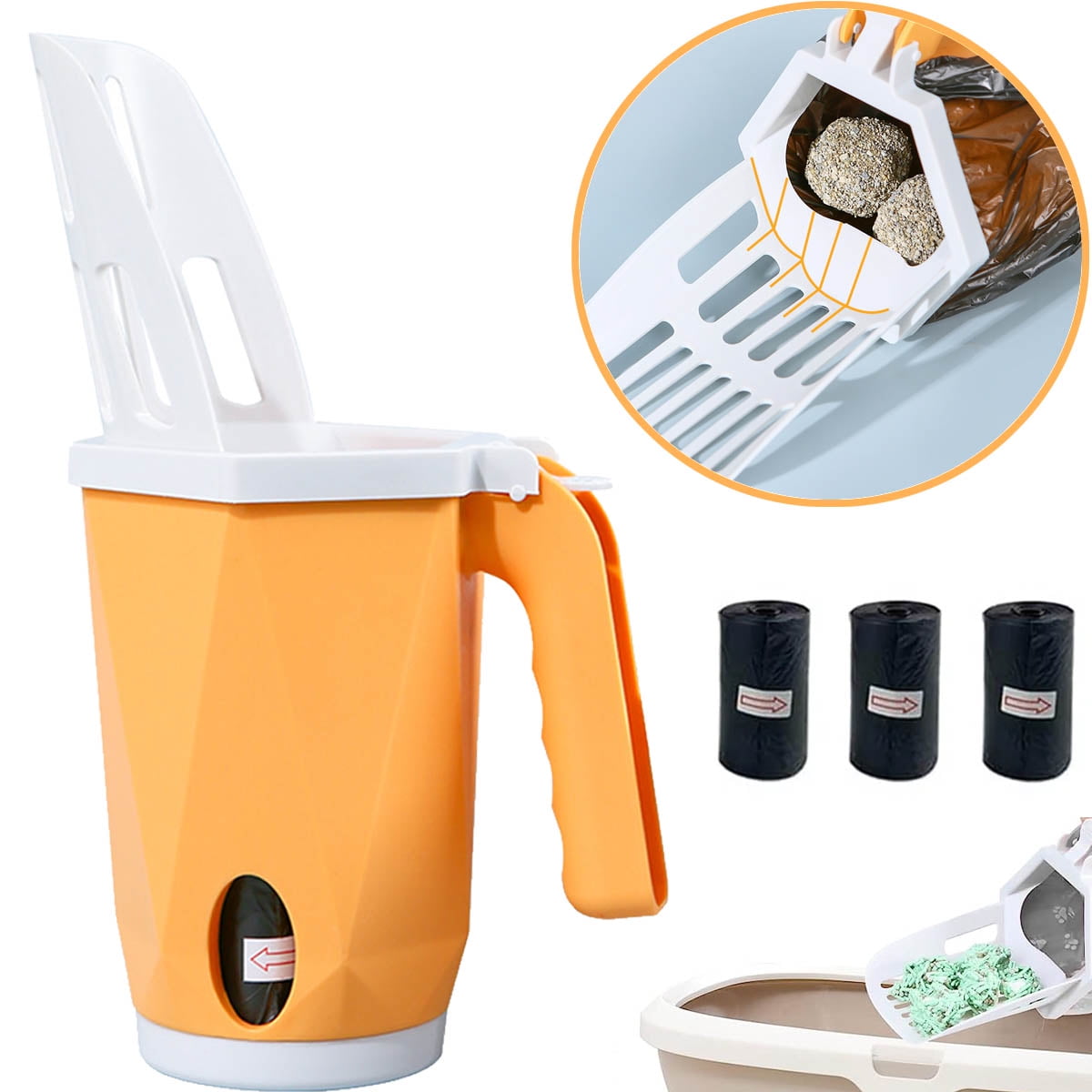 IFCOW Neater Scooper Mess-Free Cat Litter Scoop with Waste Bin ...