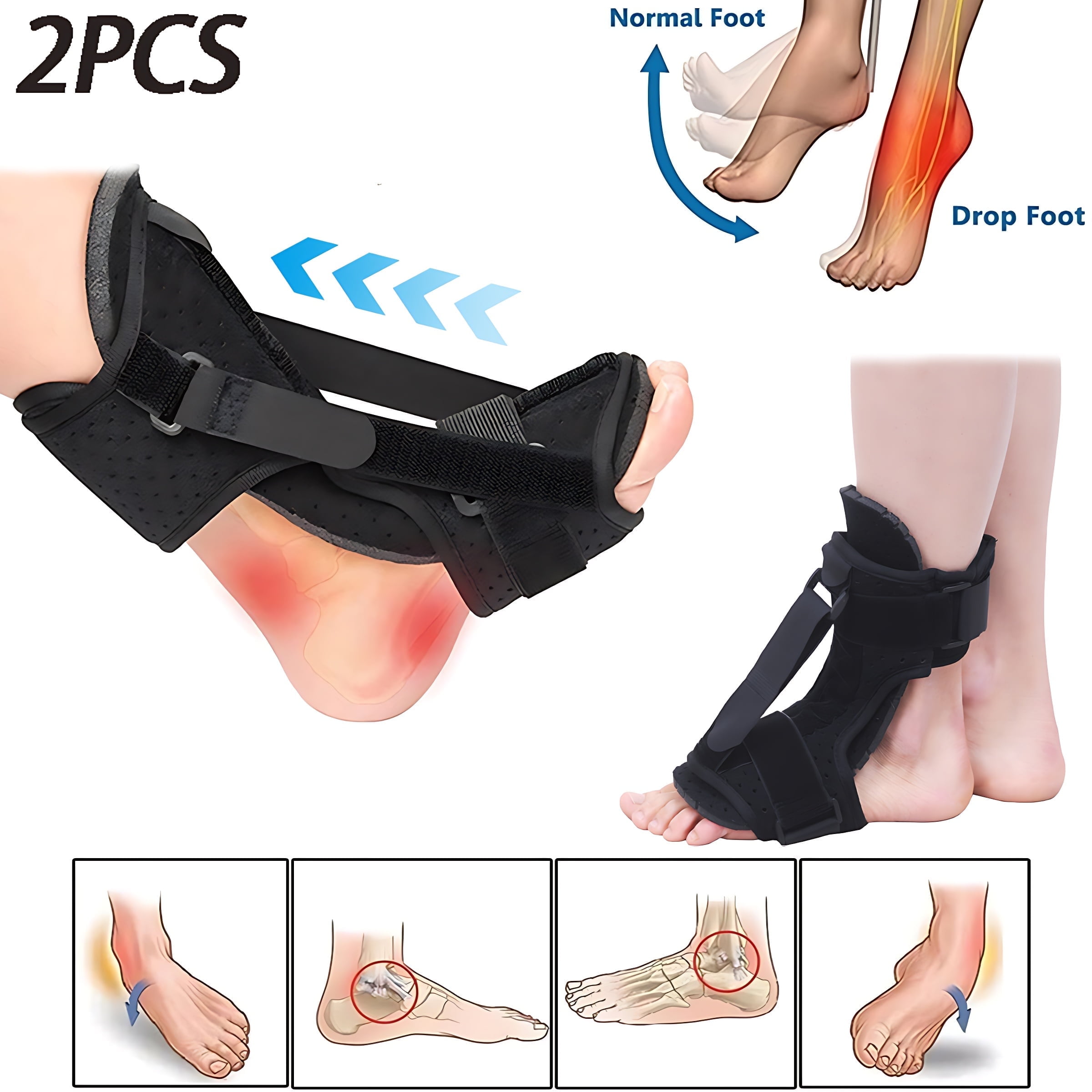 IFCOW Adjustable Plantar Fasciitis Night Splint, Foot Drop Orthotic ...