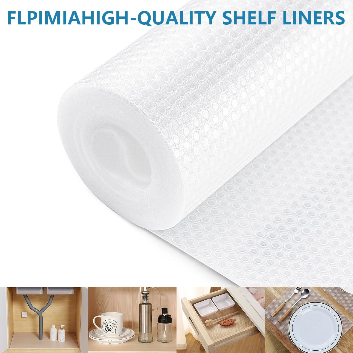 IFCOW Shelf Liner Waterproof Non Slip Clear Drawer Liner Shelf Paper ...