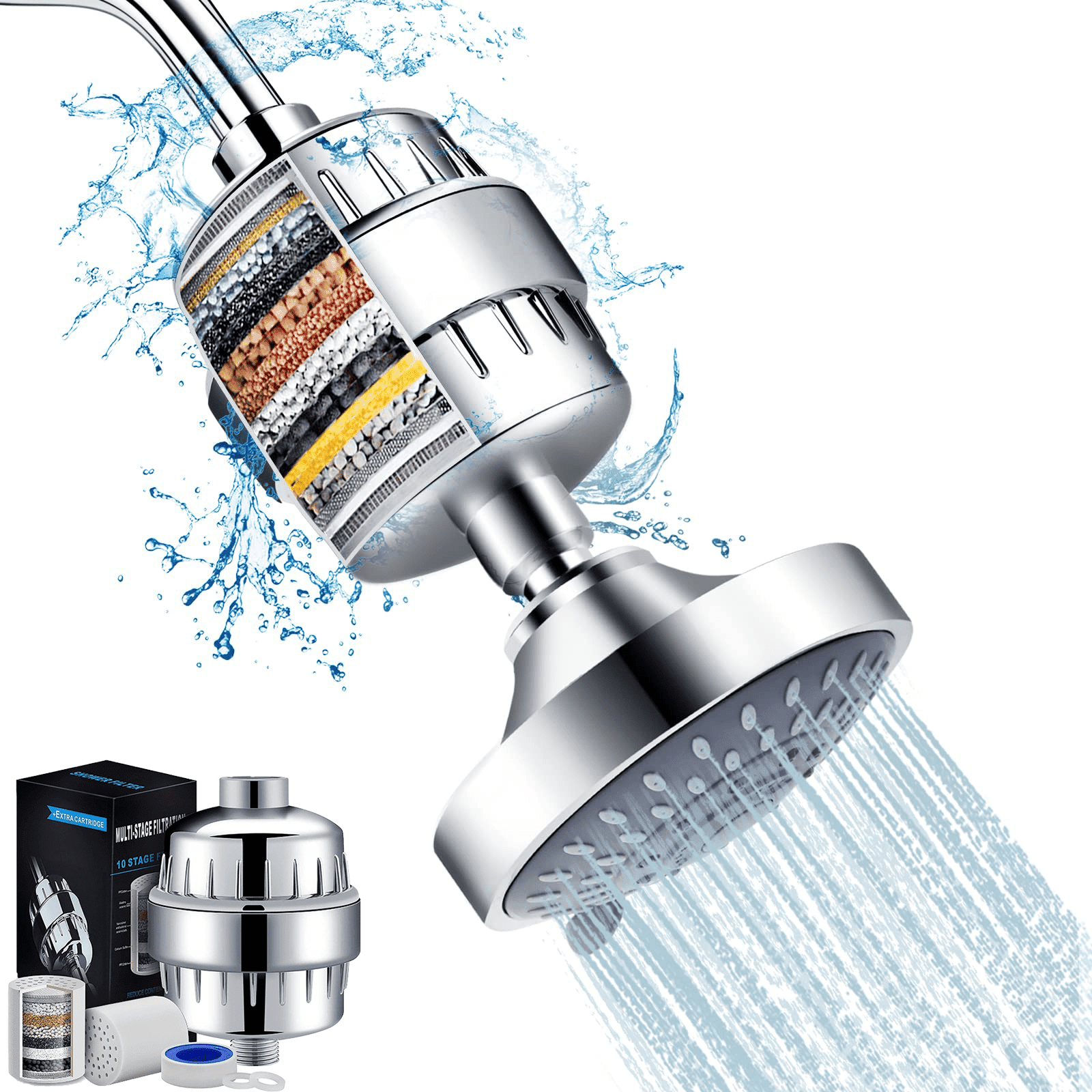 IFCOW Shower Filter,20 Stage High Output Shower Head Filter with 3 ...