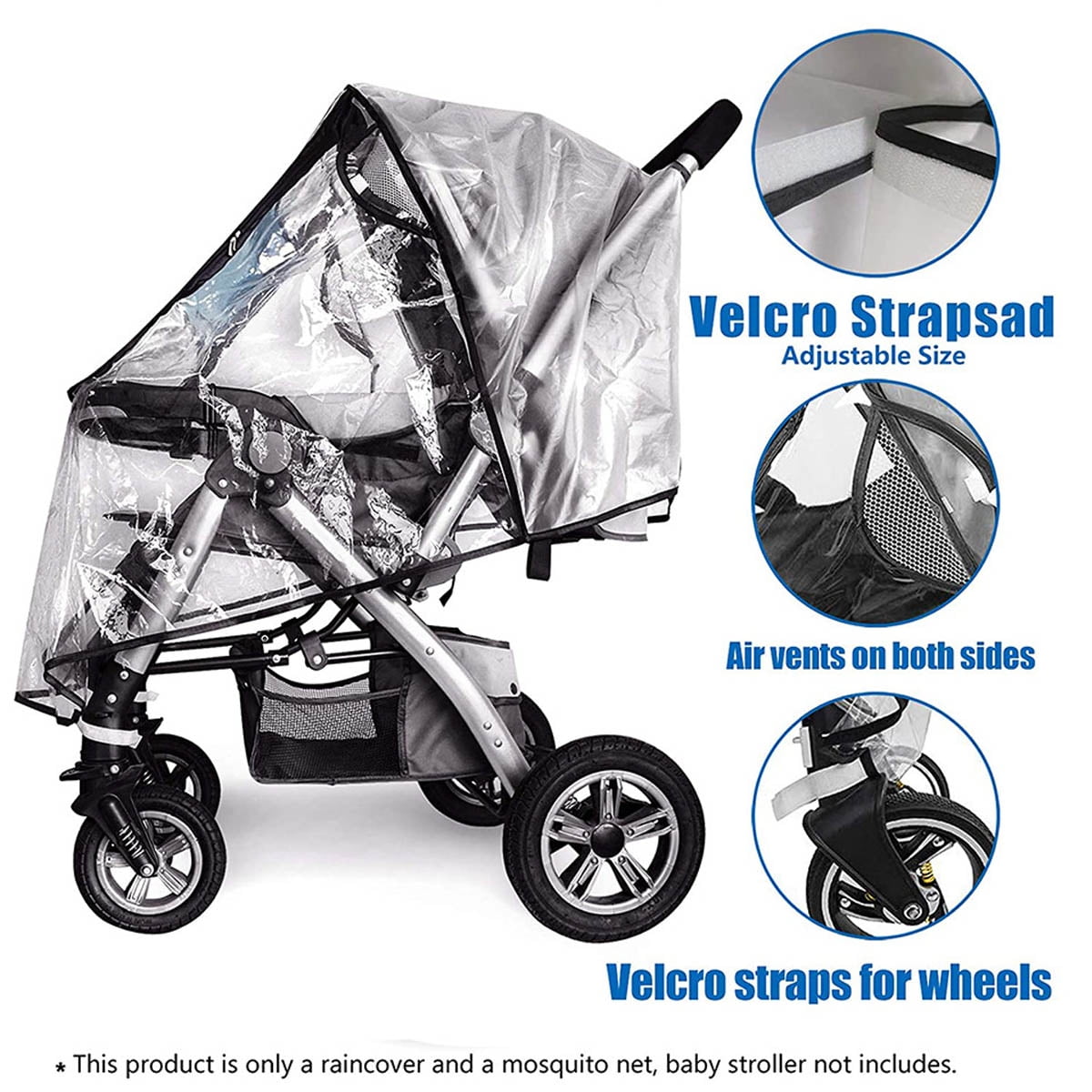 IFCOW Universal Stroller Raincover Rain Cover for Pushchair Buggy Pram ...