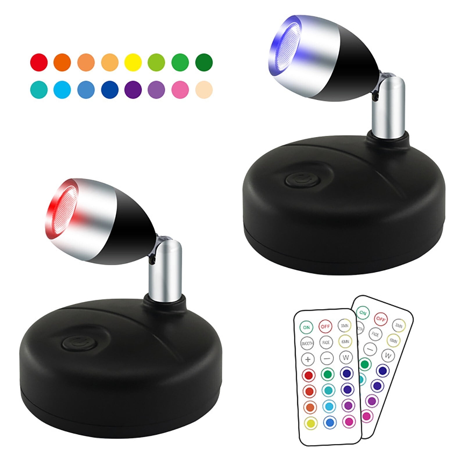 SunshineFace Wireless Battery Operated Dimmable LED Spotlights with ...