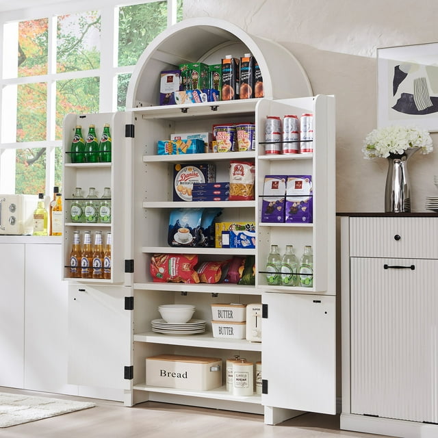 IFGET 71" Tall Arched Kitchen Pantry Storage Cabinet, Large Storage ...