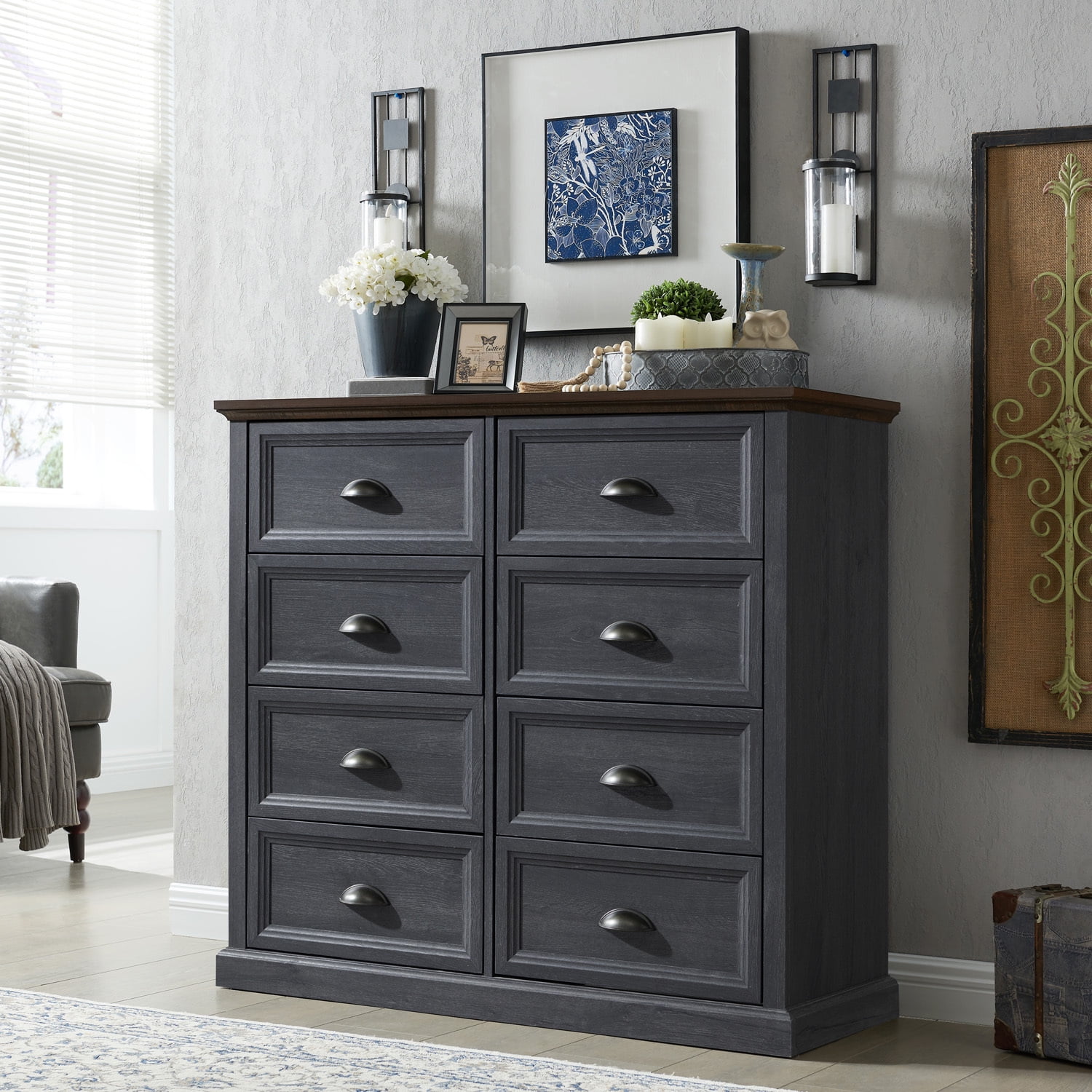 IFGET Dresser for Bedroom with 8 Drawers Tall & Large, Farmhouse Wood ...