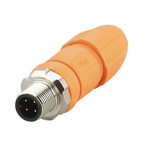 IFM EFECTOR EVC812, M12 male 4-pin Micro DC attachable connector, screw ...