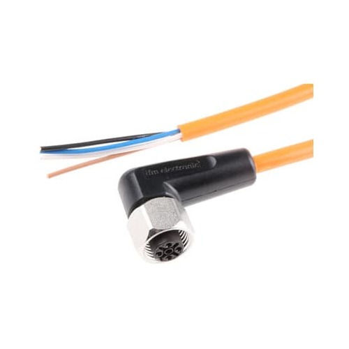 IFM EFECTOR EVT007, Cordset, R/A M12 F 5pos to Pigtail, 4 wire 5m, PVC ...