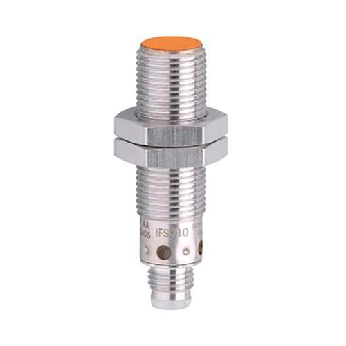 IFM EFECTOR IFS210, Inductive Prox Sensor; M12 Barrel, R: 4mm flush; 10-36VDC, PNP NO; M8 Conn ...