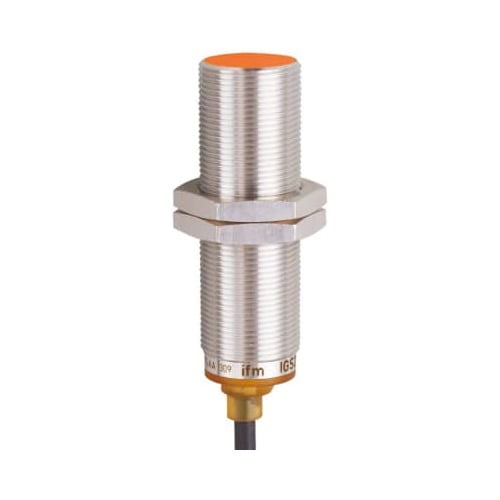 IFM EFECTOR IGS244, Inductive sensor, 18mm diameter, 8mm flush range, 3wire DC PNP, N.O, 2m ...