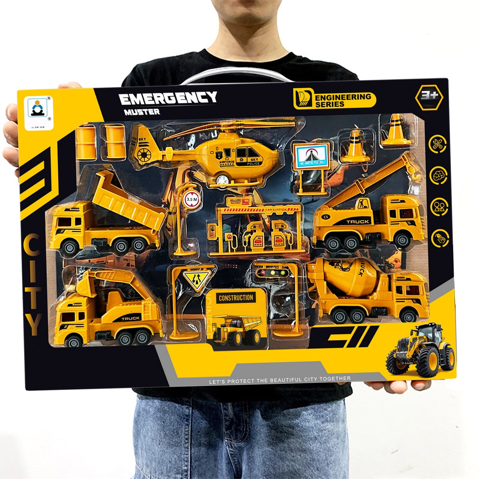 IFNWSV Construction Vehicles Set, 14Pcs Construction Toys Set, Kids ...