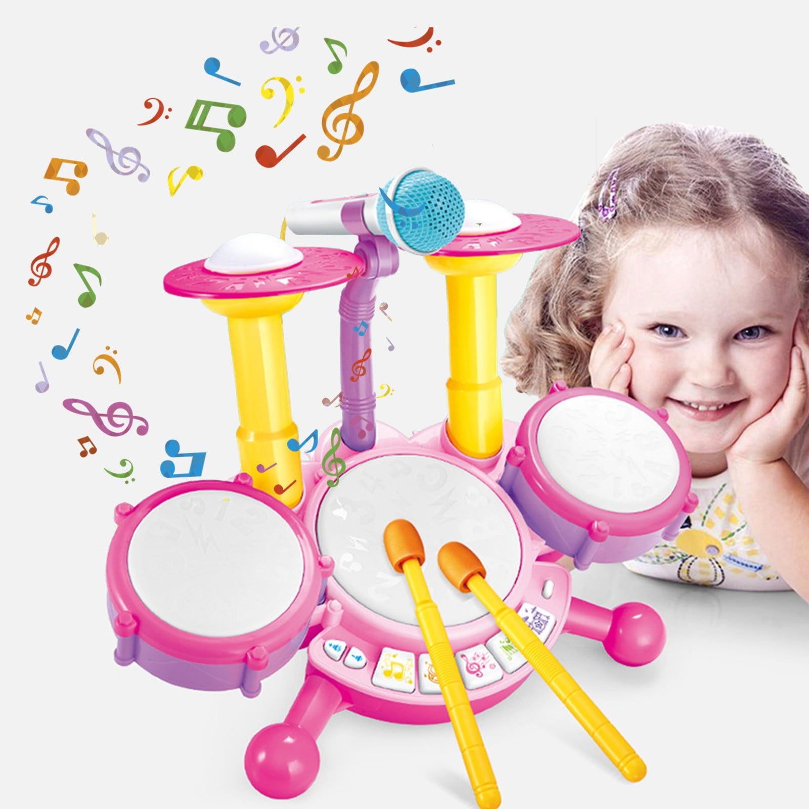 IFNWSV Drum Set for Toddlers, Kids Drum Set Musical Instruments Mini ...