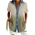 IFNWSV T Shirts for Women Short Sleeve Non Positioning Print Button ...