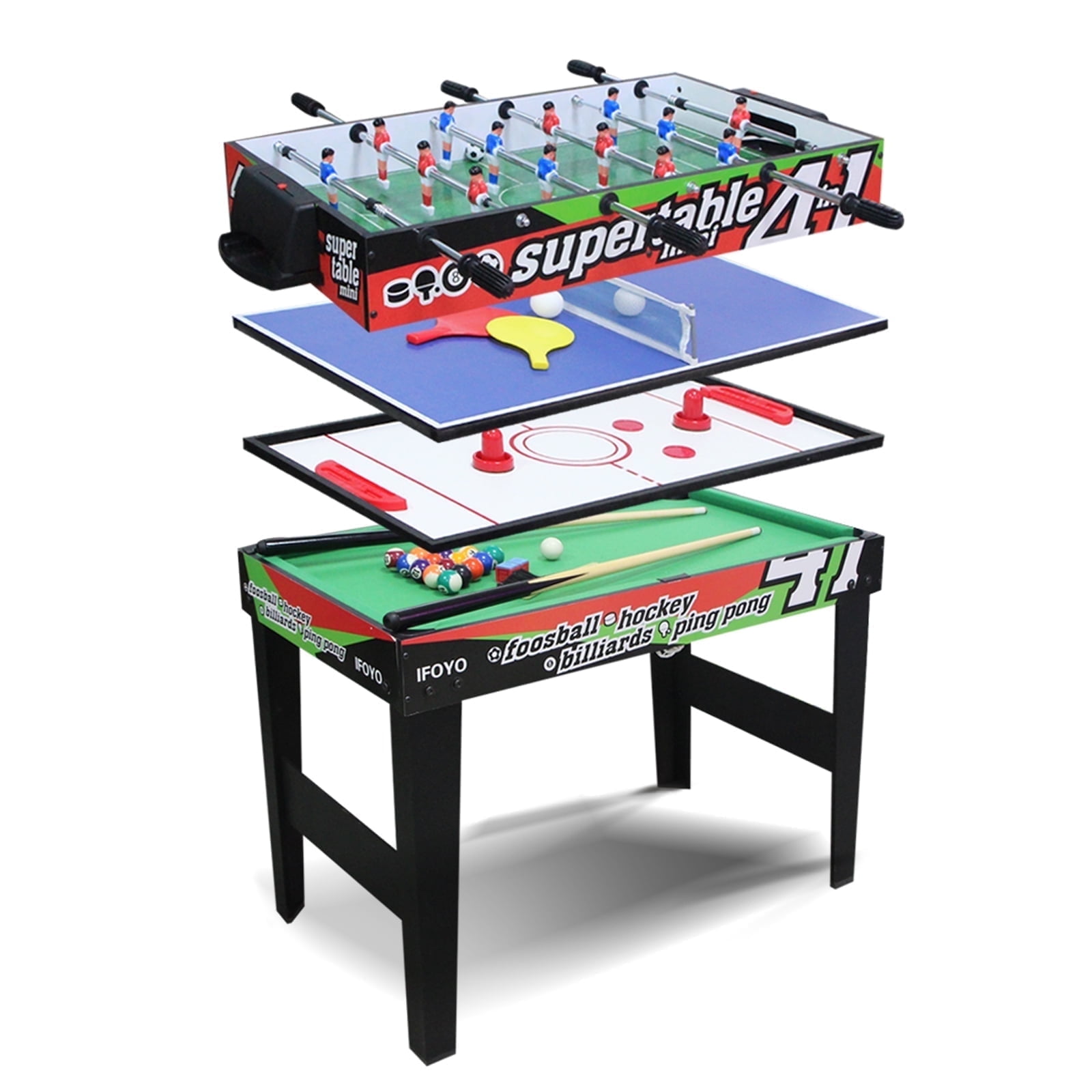 IFOYO 4 in 1 Multi Combo Game Table, Foosball, Hockey, Pool, Table ...