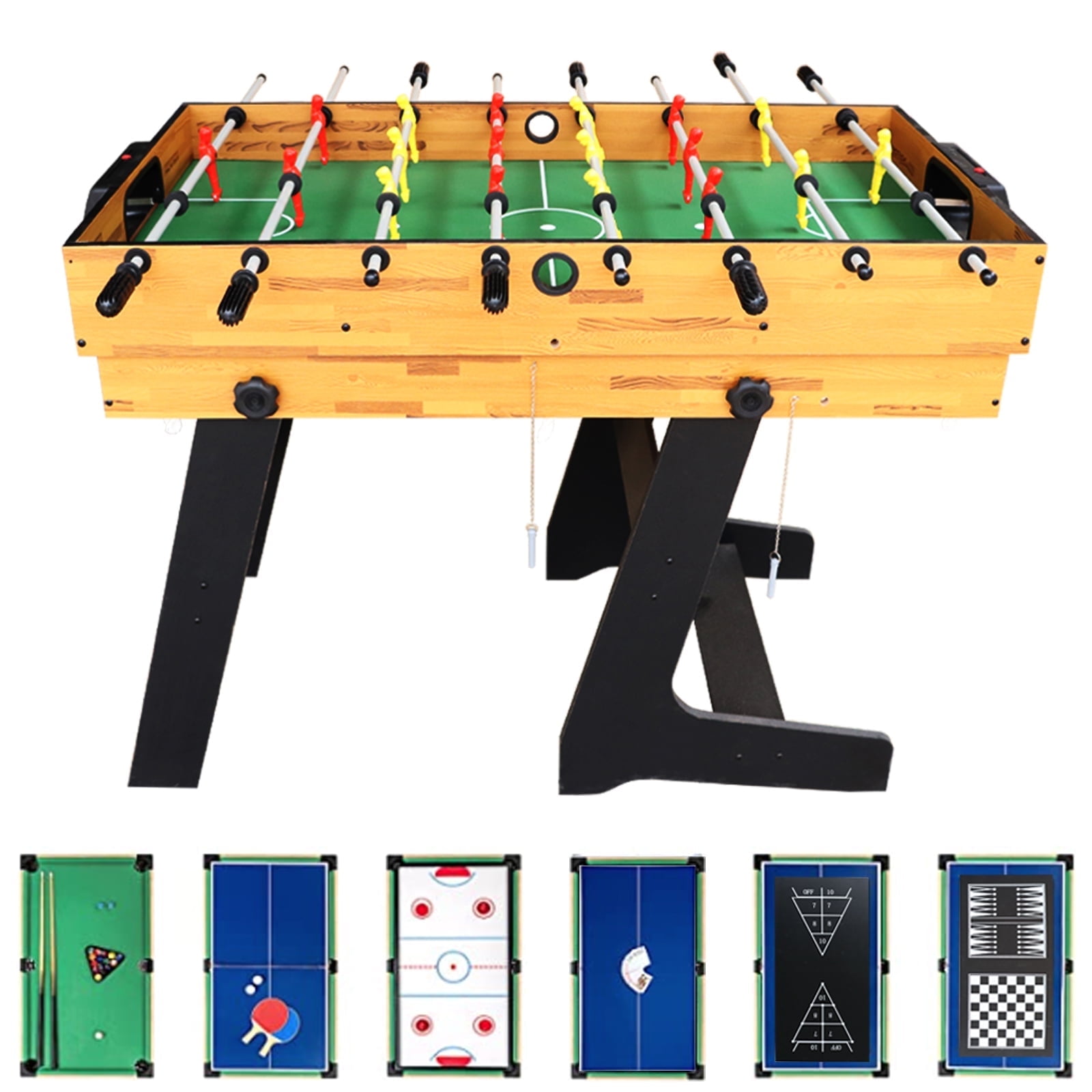 IFOYO 10-in-1 Combo Game Table Set for Classic Games Brown, 23.82 ...