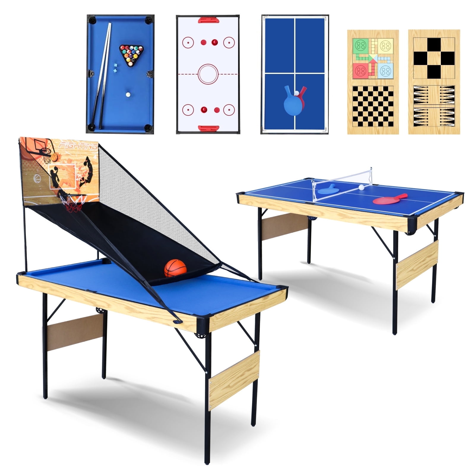 IFOYO 8 In 1 Multi Game Table, 55 Inch Pool Ping Pong Basketball Games ...