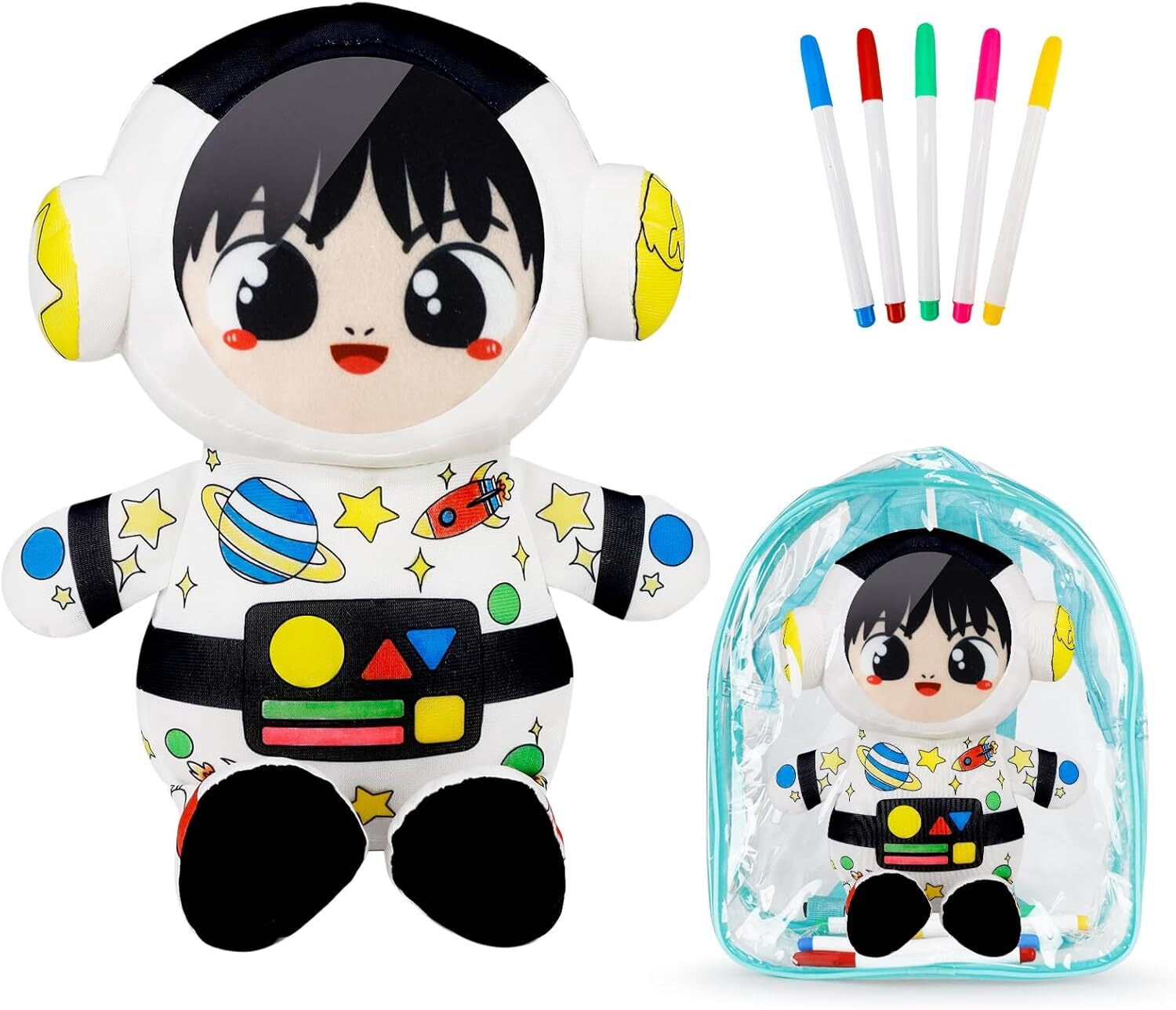 IFOYO Coloring Plush Toy with Washable Markers, Astronauts Airbrush ...