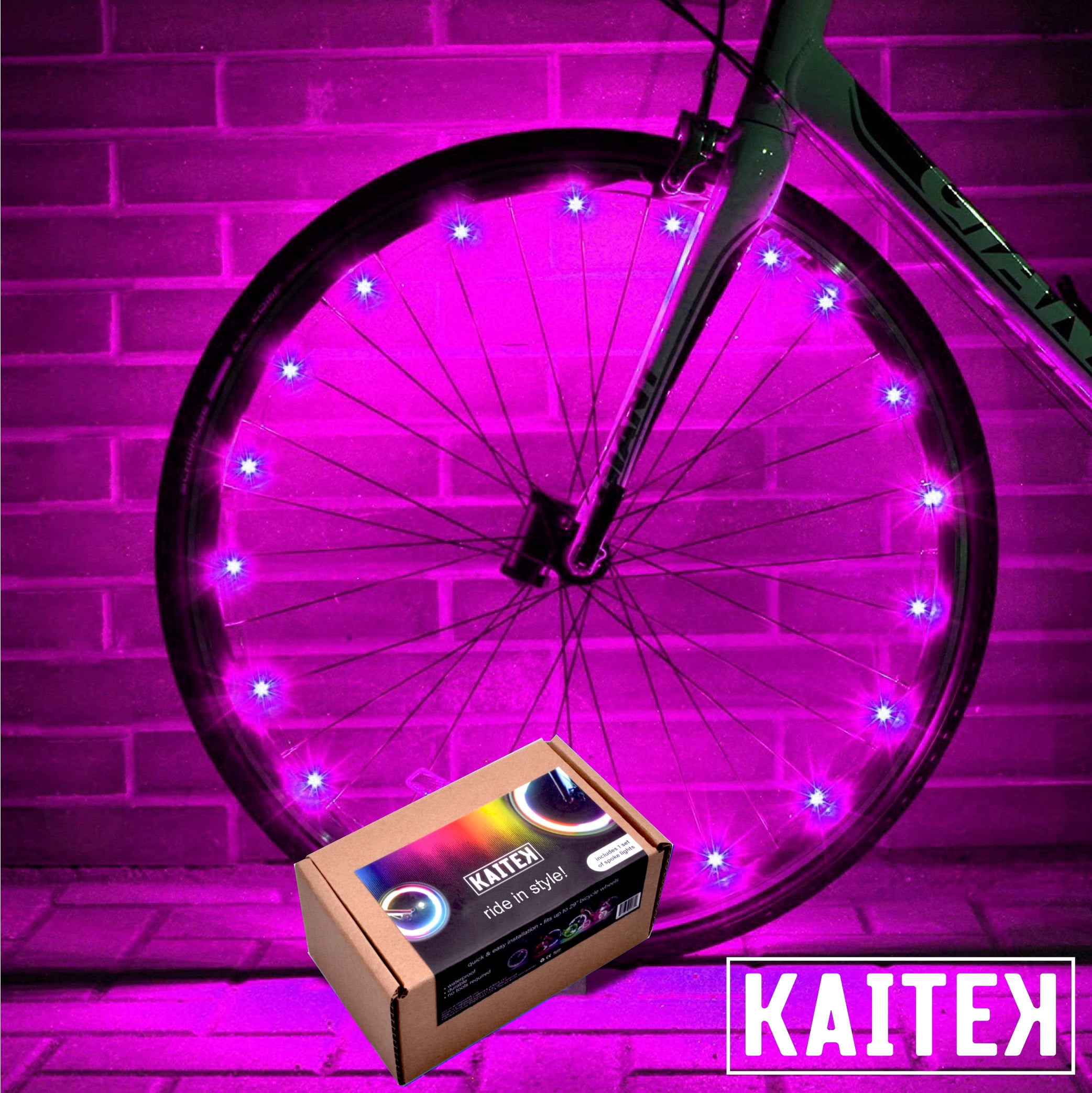 IFRENCHIE LED Bicycle Wheel Lights, Pink, Waterproof, Flashing Modes ...