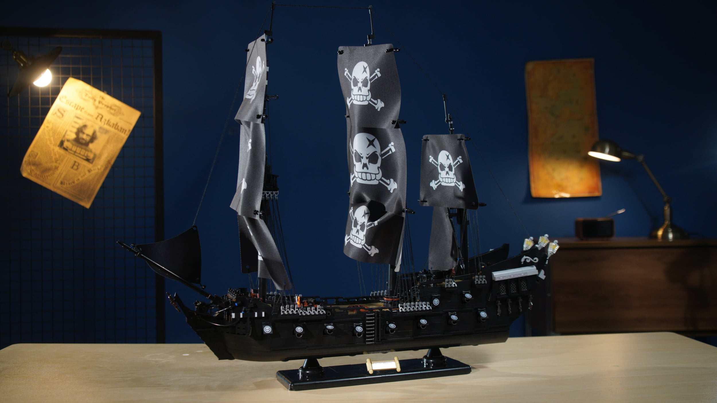 IFREXBK Large Pirates Ship Model Building Blocks Kits, MOC Black Pearl ...