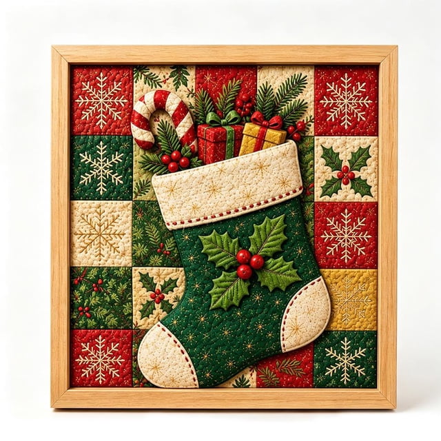 IFRINID DIY Christmas Fabric Art Kit, No-Sewing Holiday Craft with Wood ...