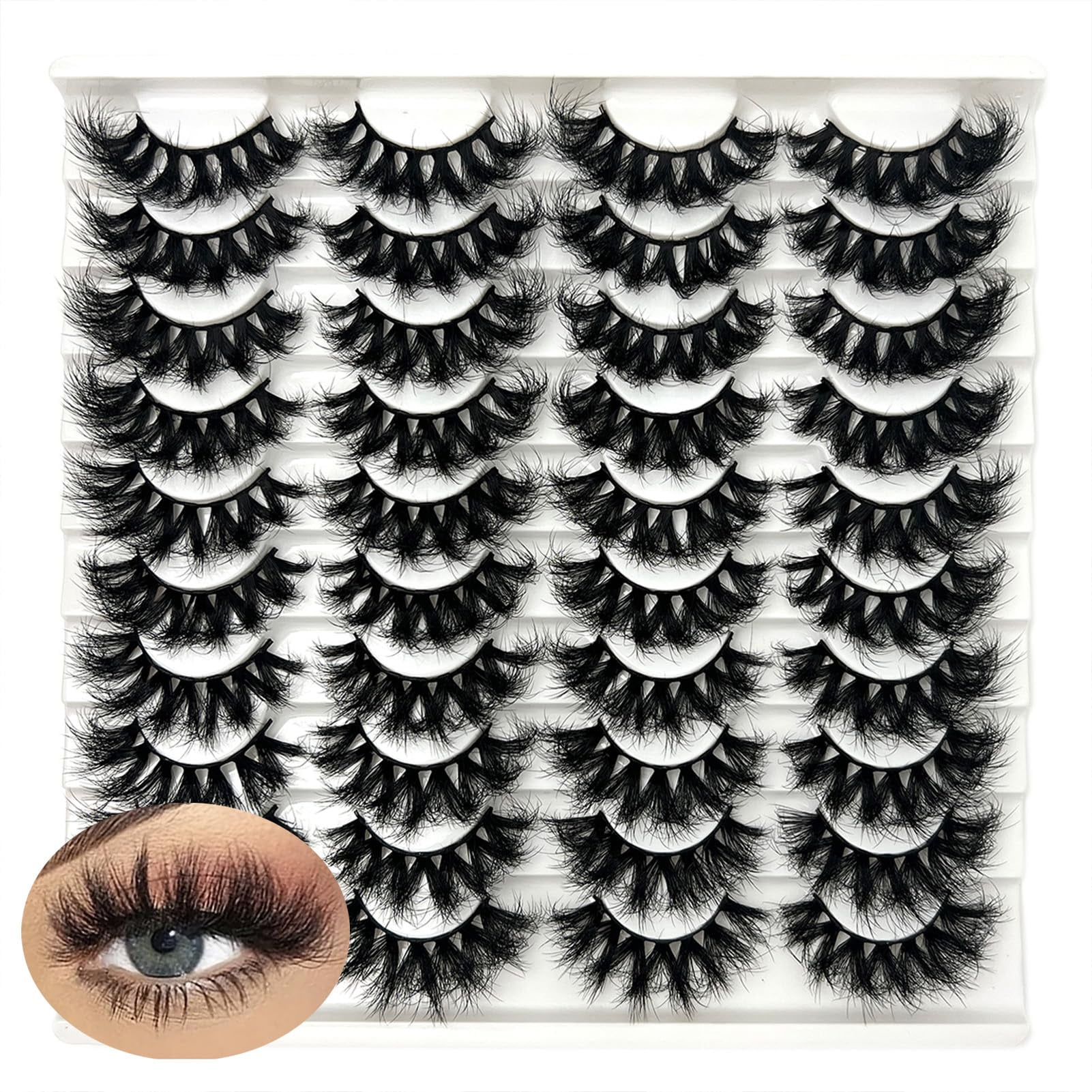IFSOWDRA False Lashes Mink OLF24 Wispy Dramatic Lashes Bulk 18mm/20mm ...
