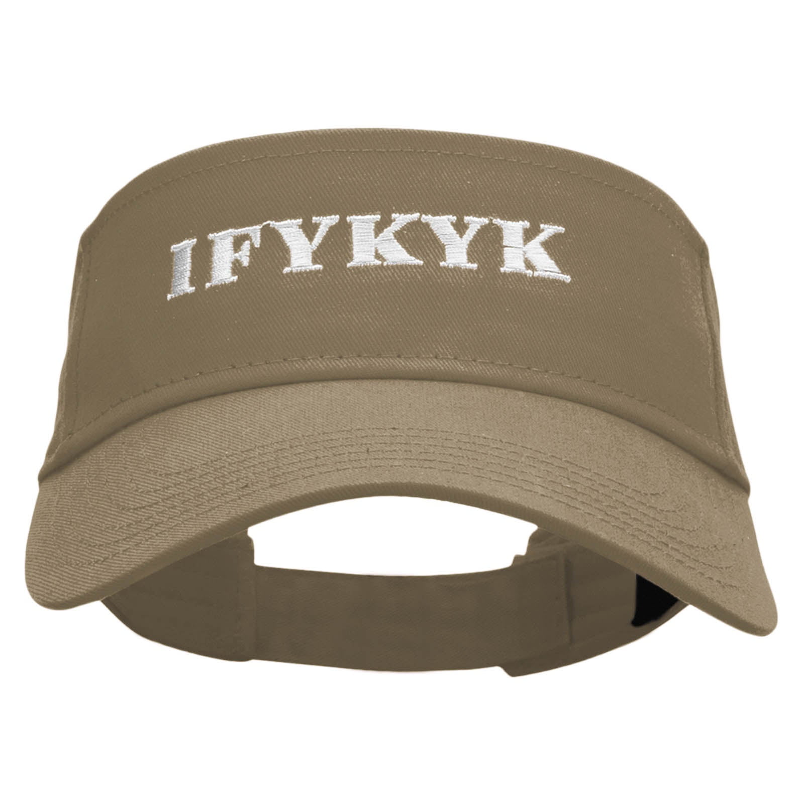 IFYKYK Embroidered Cotton Twill Sun Visor - Khaki OSFM - Walmart.com