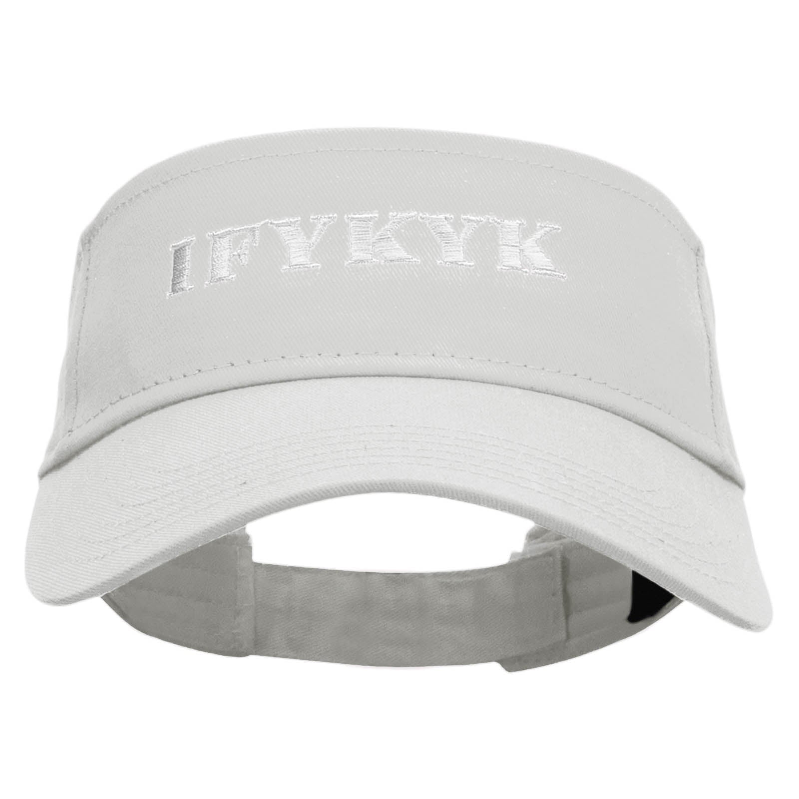 IFYKYK Embroidered Cotton Twill Sun Visor - White OSFM - Walmart.com