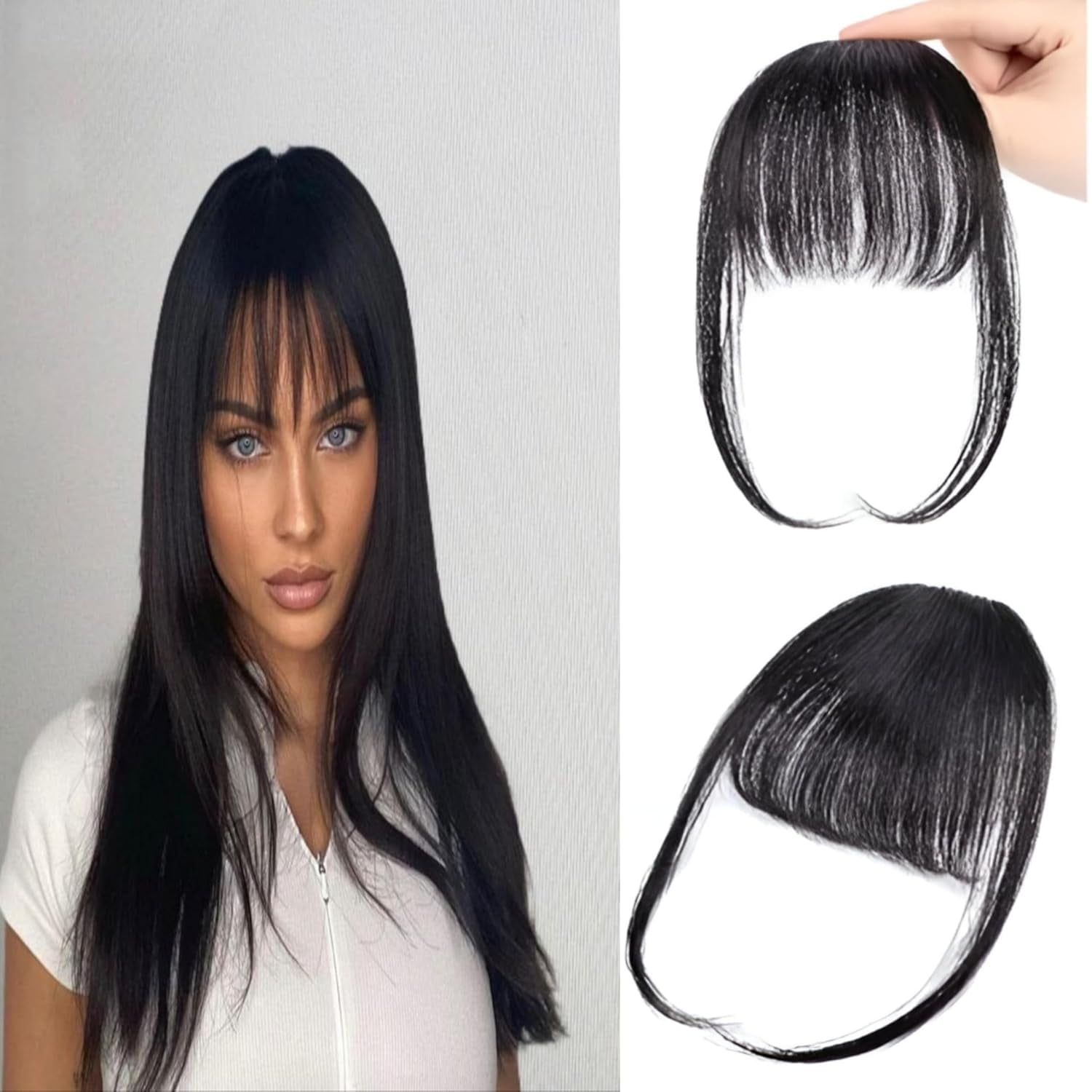 IFkart India Fashion kart ClipIN Wispy Bangs for Girls and Women Natural and Undetectable Front ...
