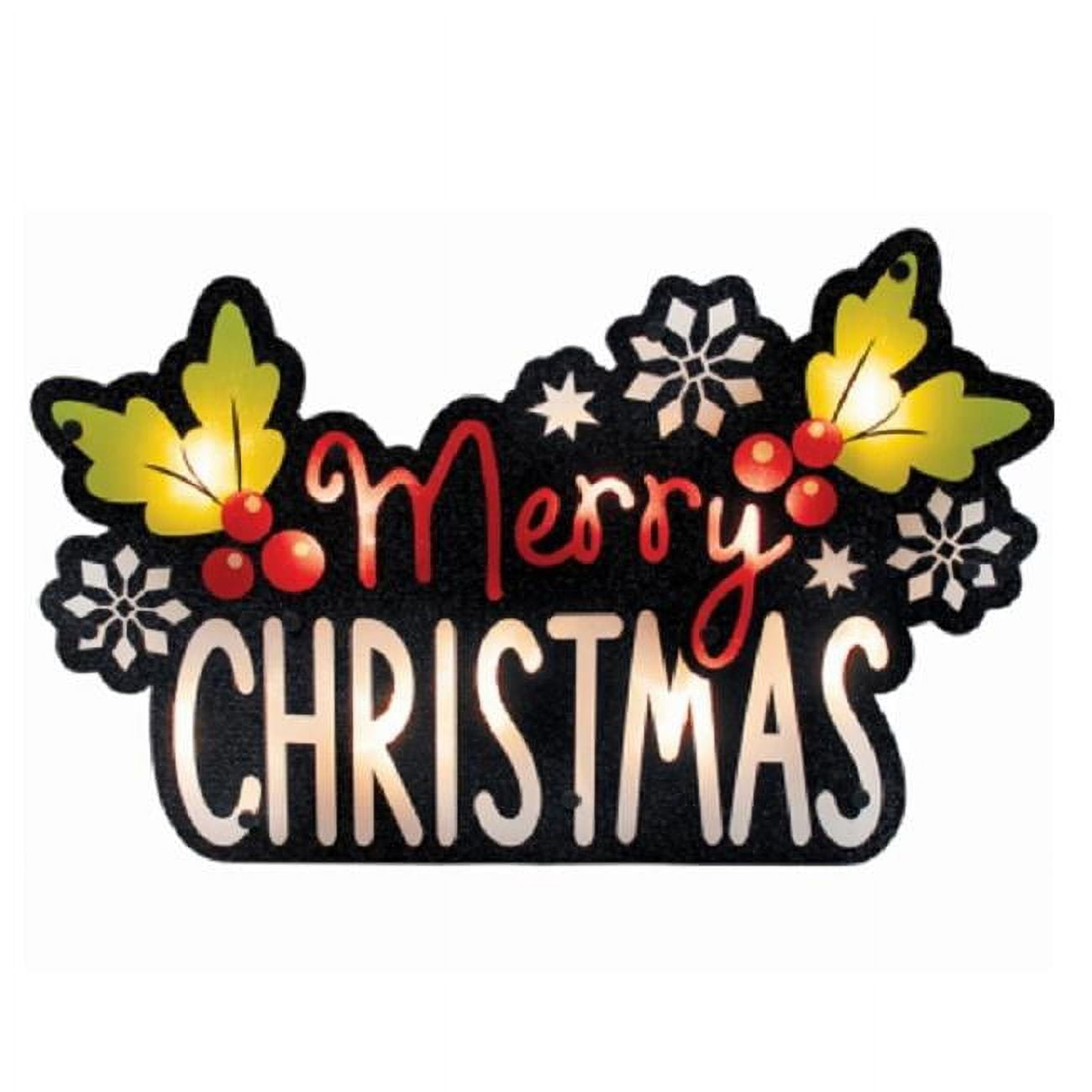 IG Design Group Americas 266641 Lighted Shimmer Merry Christmas Sign ...