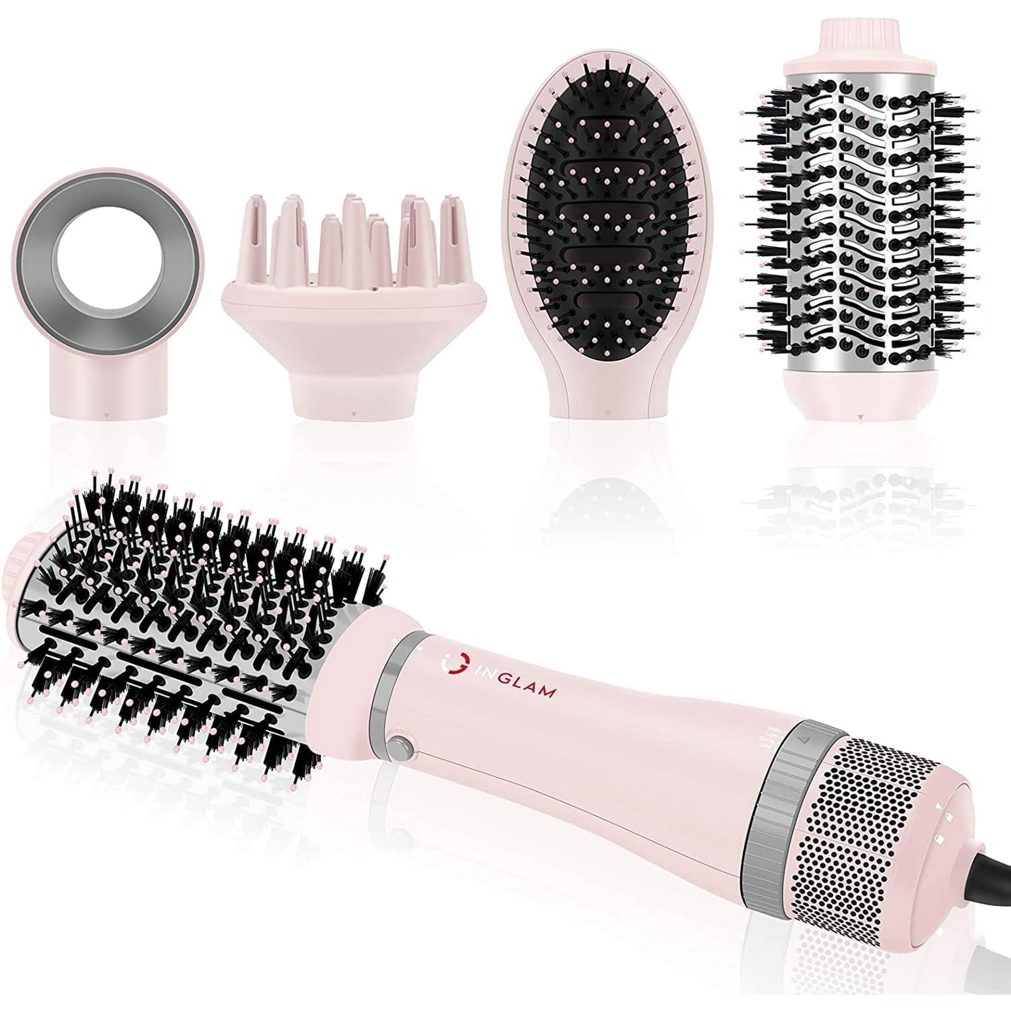 IG INGLAM 4 in 1 Blowout Hair Dryer Brush Set - Negative Ion Detachable ...