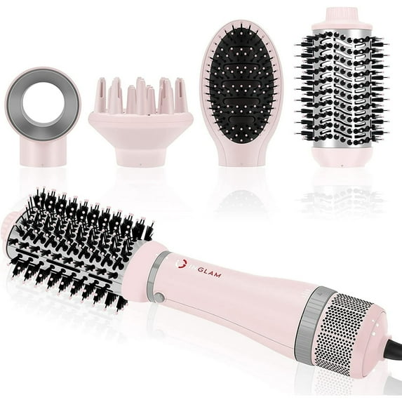 IG INGLAM 4 in 1 Blowout Hair Dryer Brush Set - Negative Ion Detachable ...