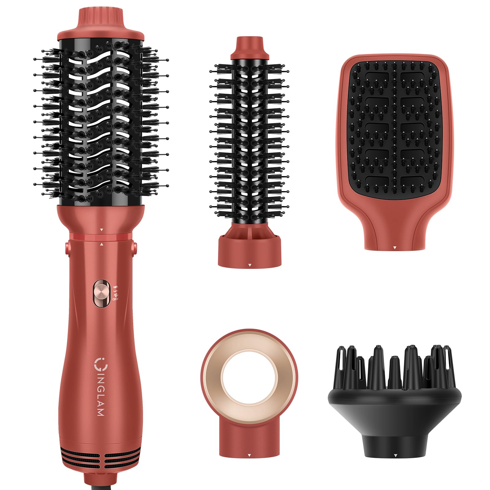 IG INGLAM Blow Dryer Brush Set, 5-in-1 Multi-Styler for Drying, Salon ...