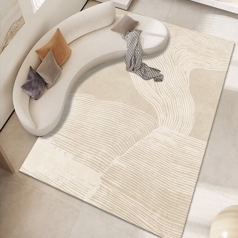 IG Simple rative Rug for Living Room Light Colored Washable Large Area ...