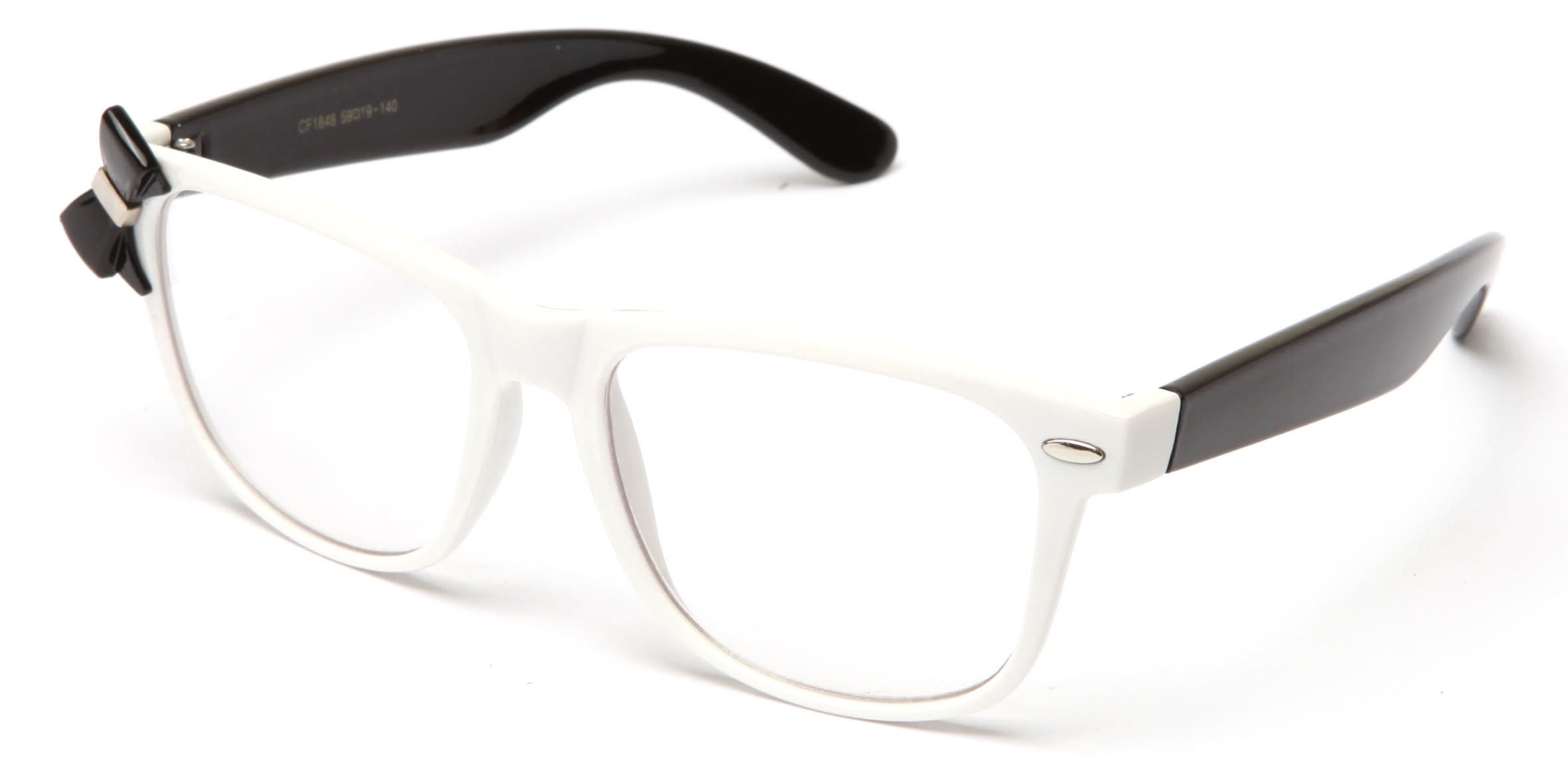 IG Unisex Clear Lens Two Tone Cute Fancy Bow Fashion Glasses in Black ...