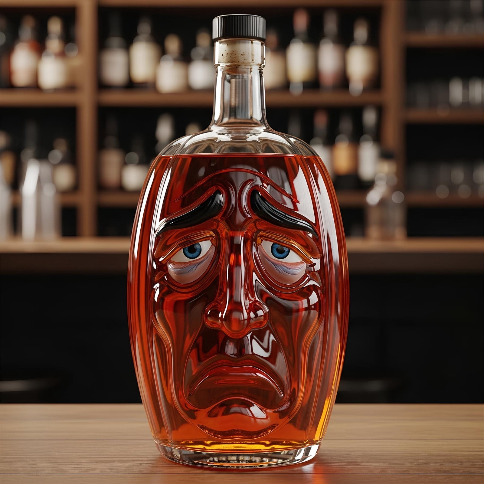 IGEED 2pcs Halloween Liquor Bottles,Skull Glass Bottle,Face Pumpkin ...
