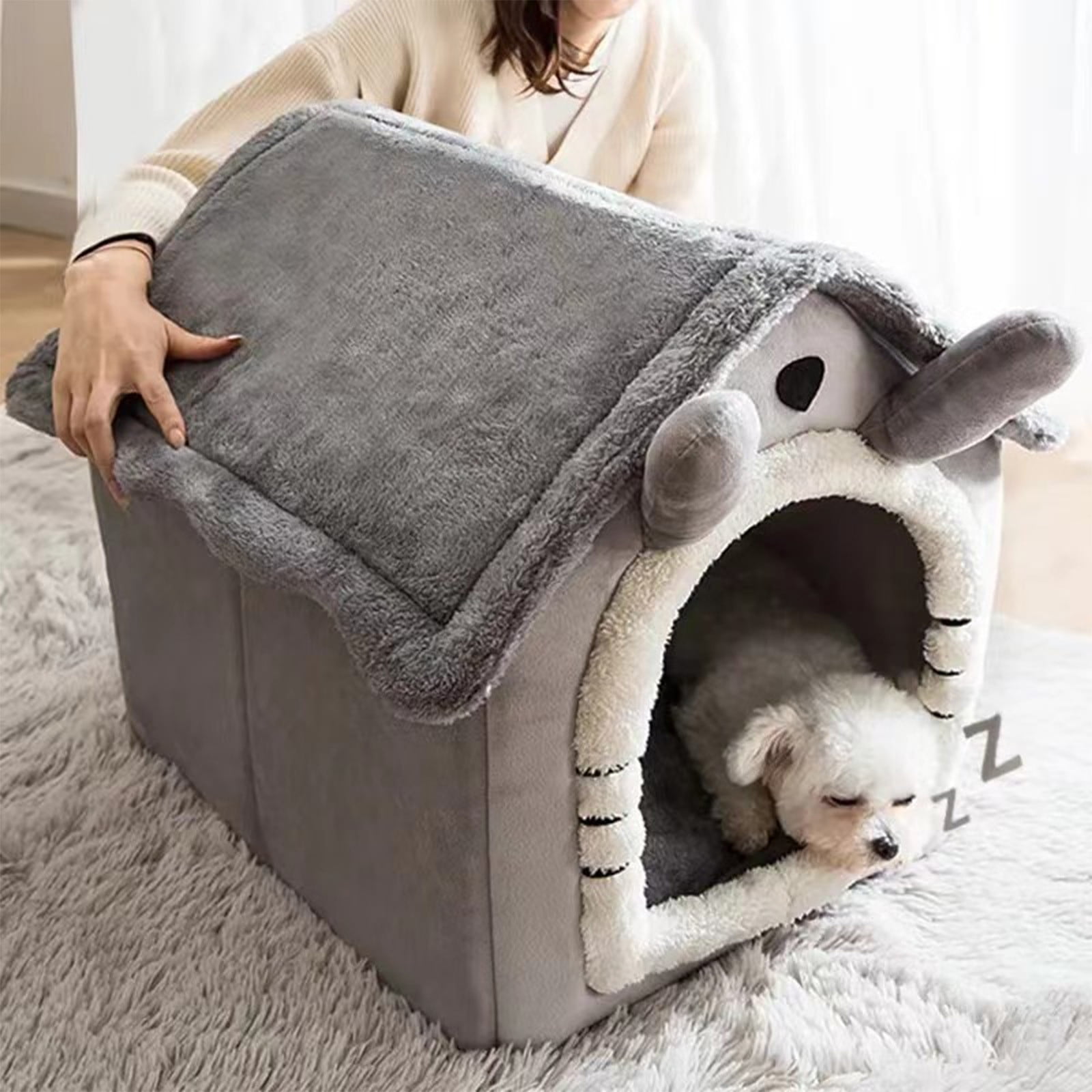IGEED Dog House Foldable Soft Dog House Kennel Bed Mat for Small Medium ...
