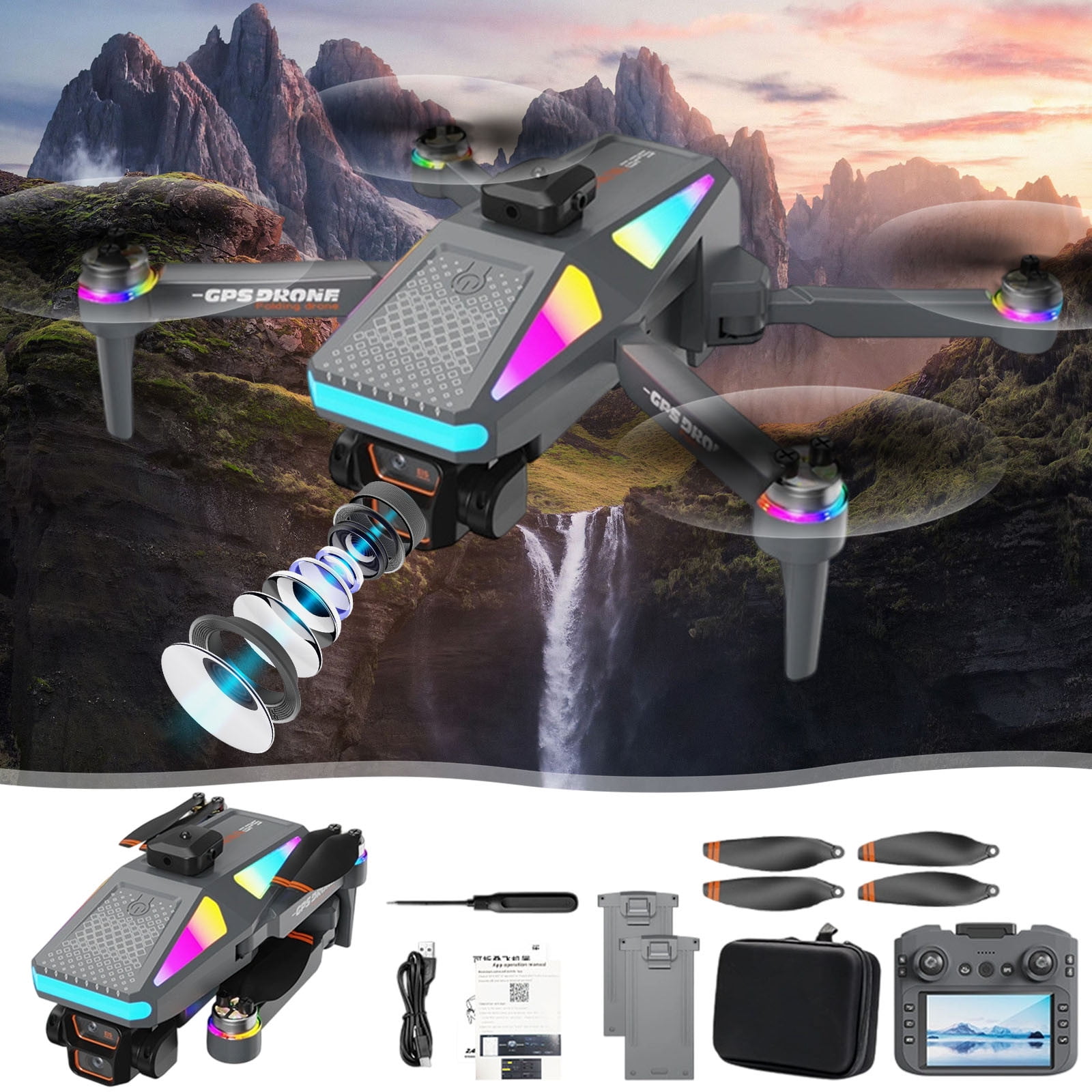 IGEED Drone with Camera 4K for Kids Adults,4.5" Screen Drone,GPS ...