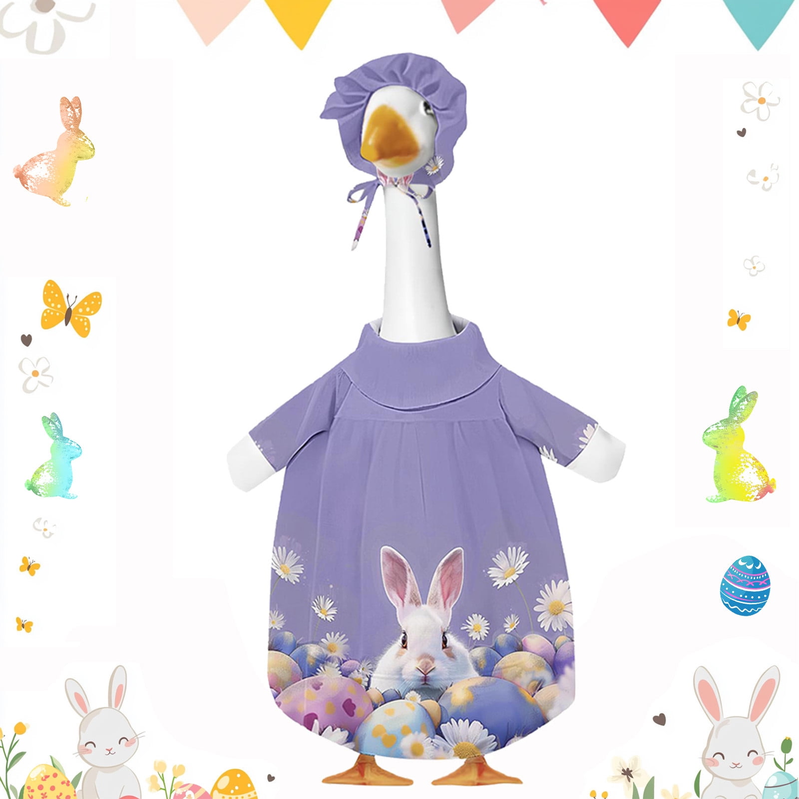 IGEED Easter Goose Outfit,Spring Easter Goose Cute Easter Lawn Porch ...