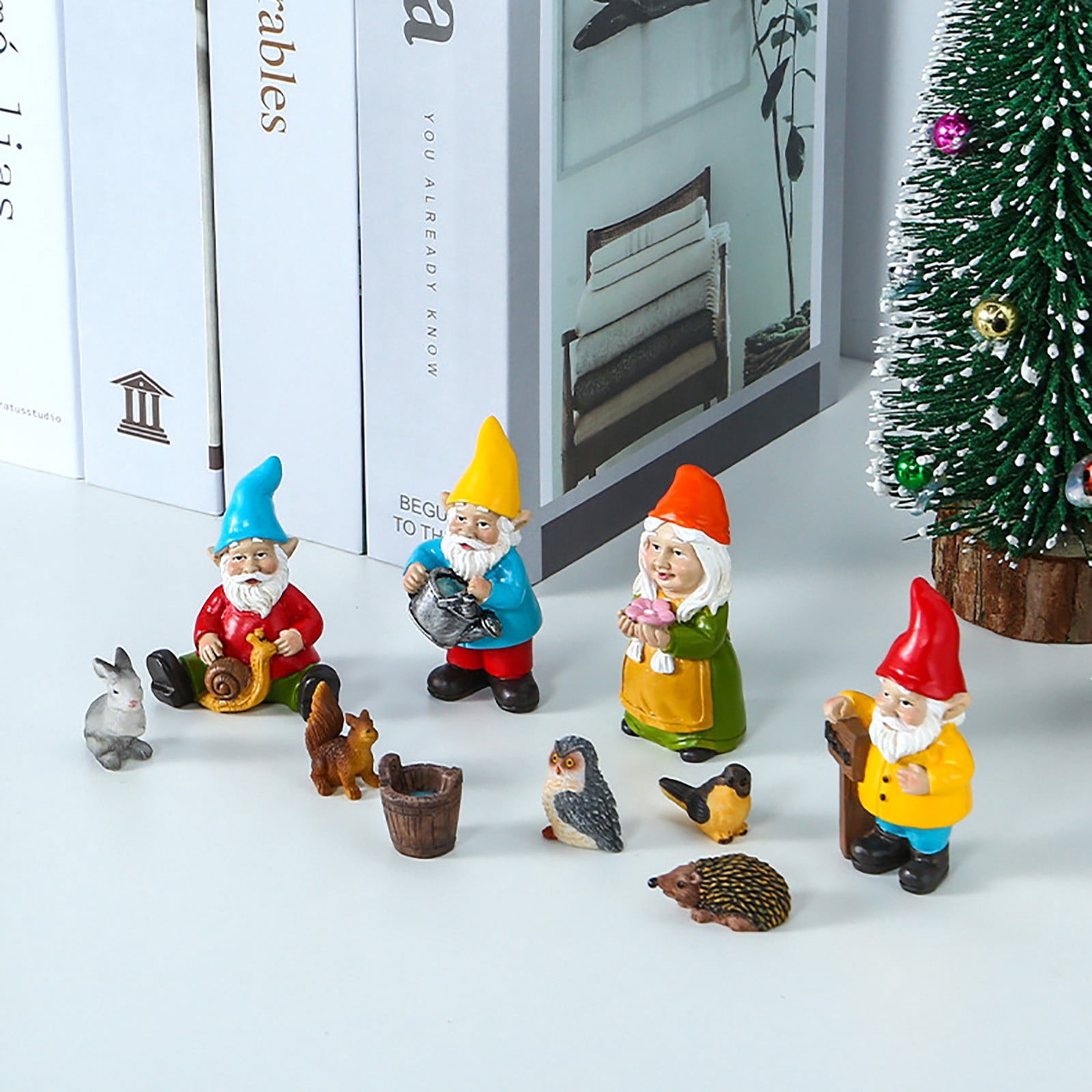 IGEED Gnome Resin Statues Accessories Kit Garden Accessories Mini Dwarf ...