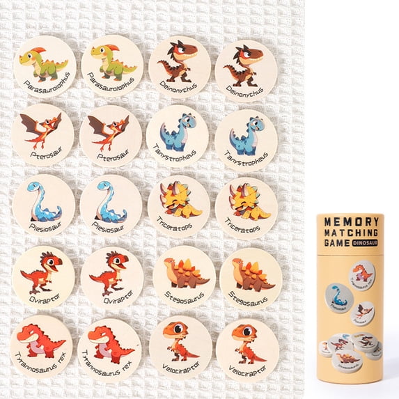 IGEED Kids Memory Matching Game 8 Inch Wooden Tiles with Storage Tin ...