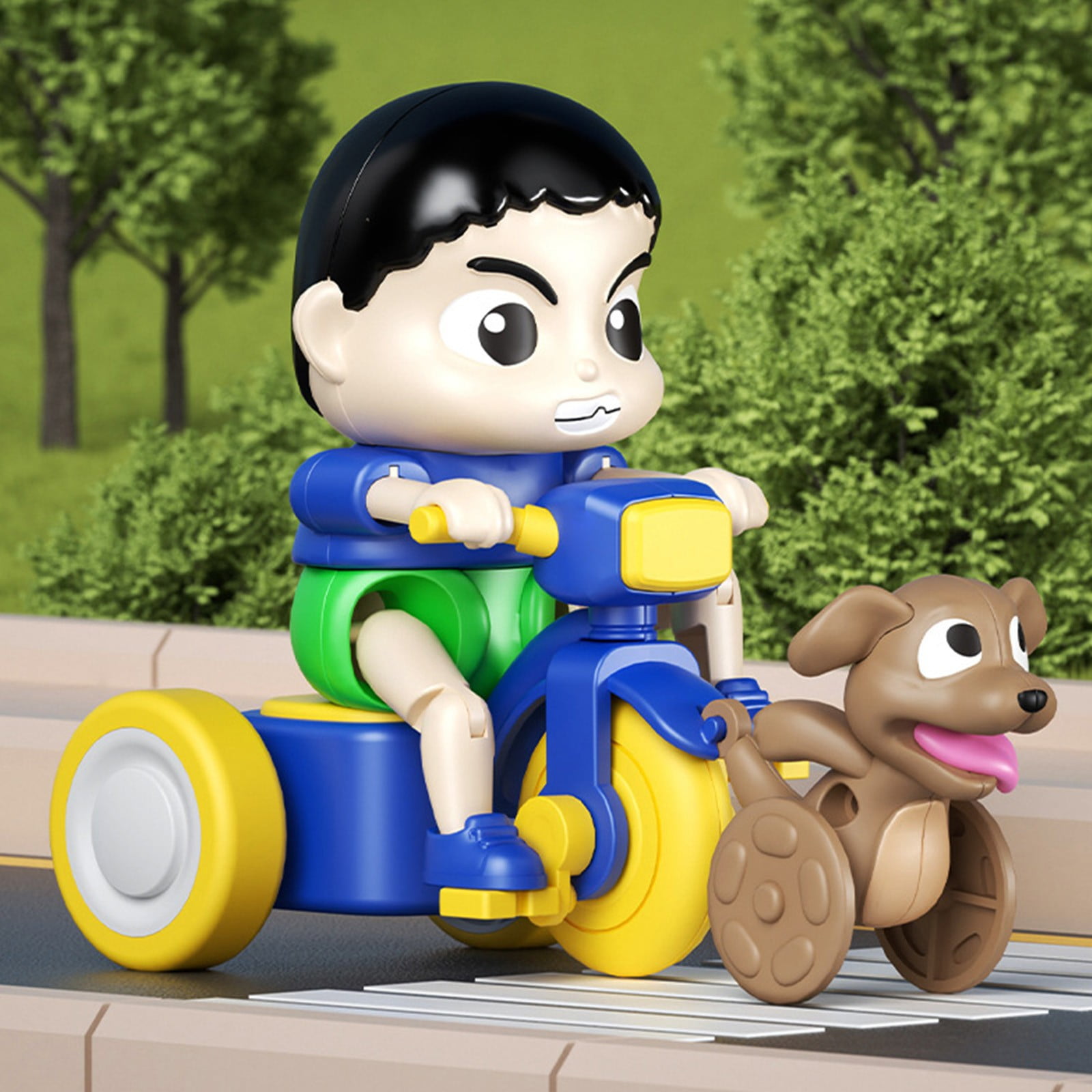 IGEED Kids Pull Back Tricycle Toy 4.92 Inch with Removable Dog and ...