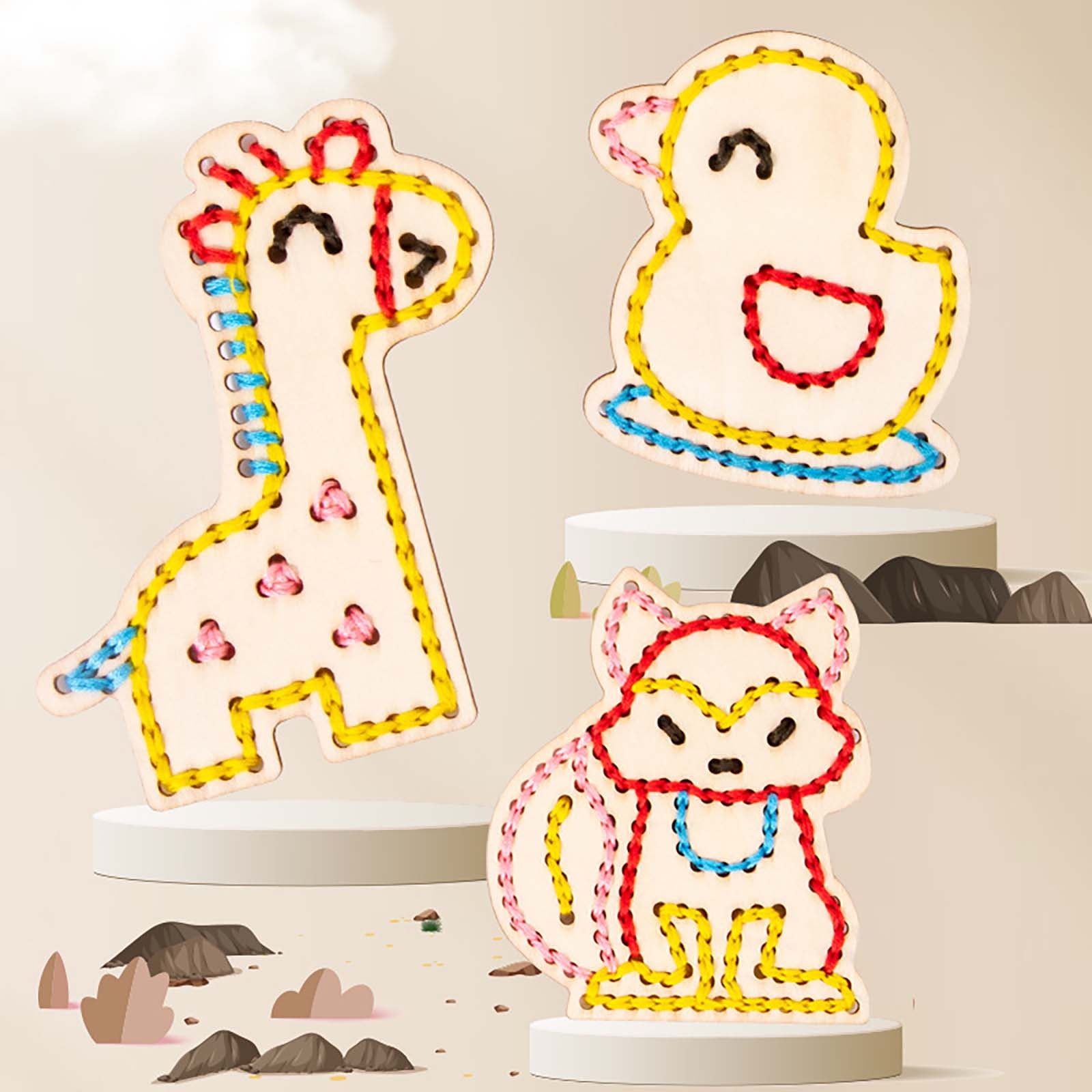 IGEED Lace and Trace Activity Set,Beginner Preschool Lacing Card Kit ...