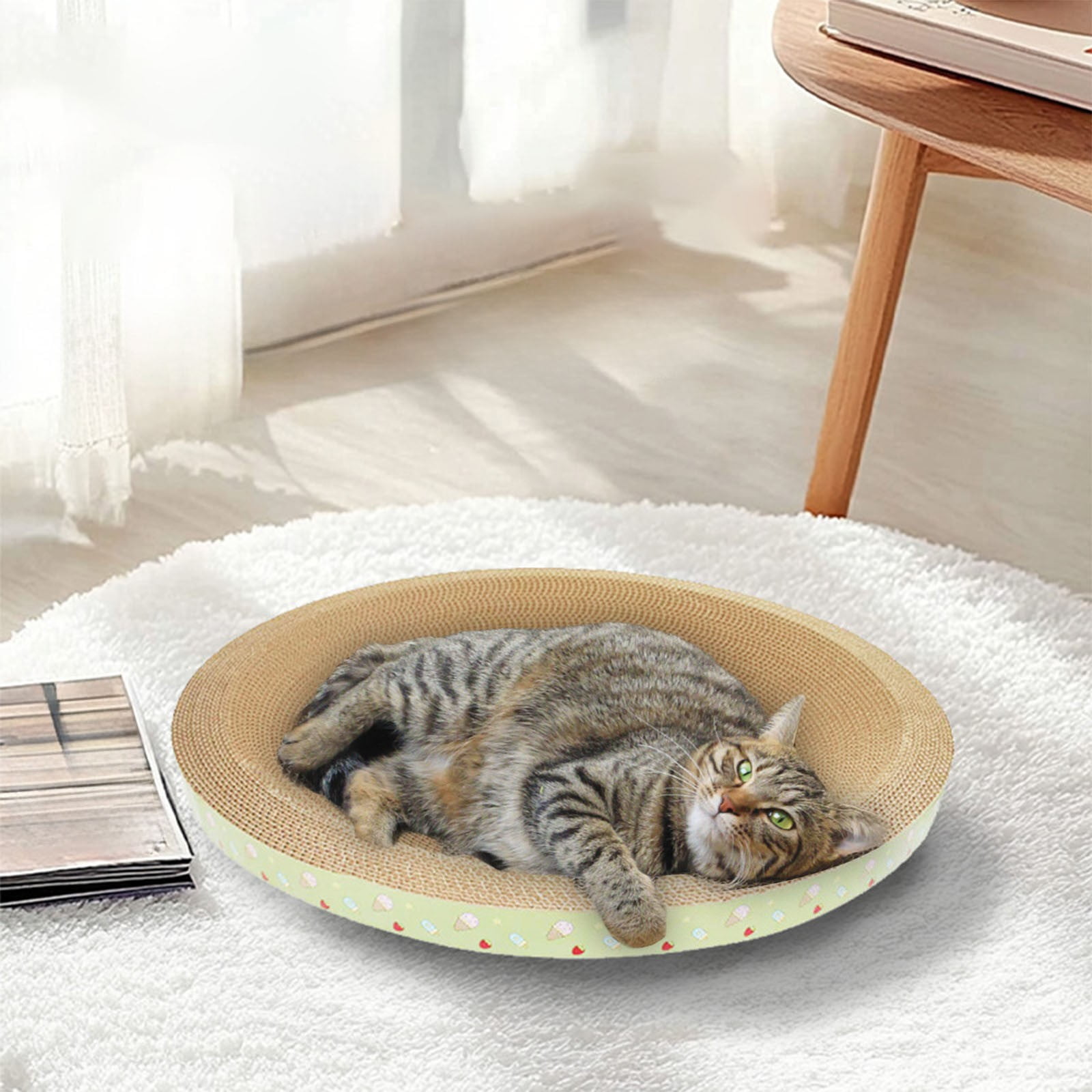 IGEED Large Cat Scratcher Bed,‌Cardboard Cat Scratchers for Indoor Cats ...