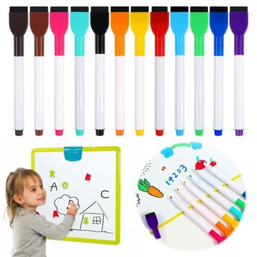 Magnetic Dry Erase Markers, Dry Erase Markers with Eraser Caps, Low ...