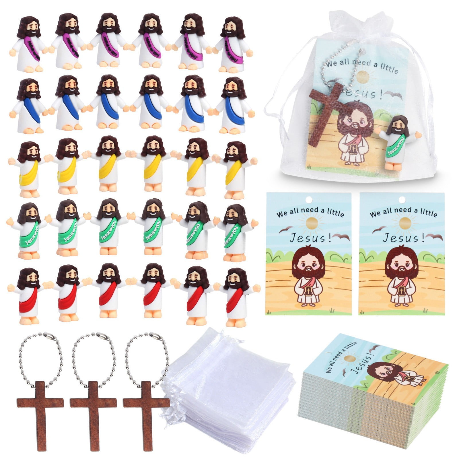 IGEED Mini Cartoons Jesus Figures,Easter Party Decorations,Mini Jesus ...