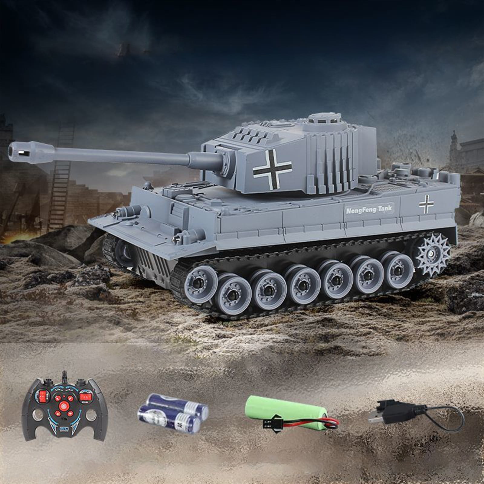 IGEED Remote Control Tank for Kids Tank with Effect Lights Realistic ...