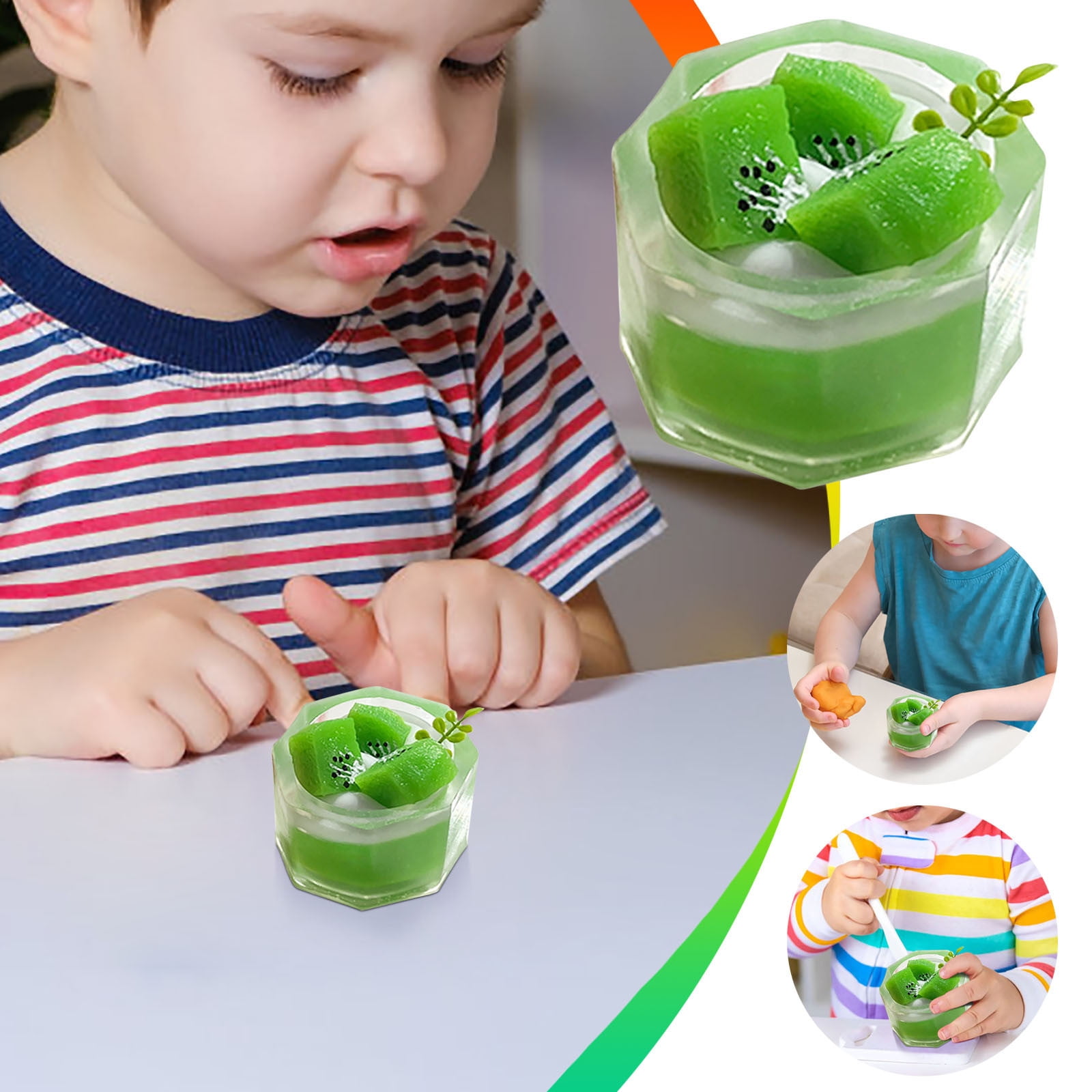 IGEED Squishy Squeeze Toy,Simulation Kiwi Milkshake Slow Rising Stress ...